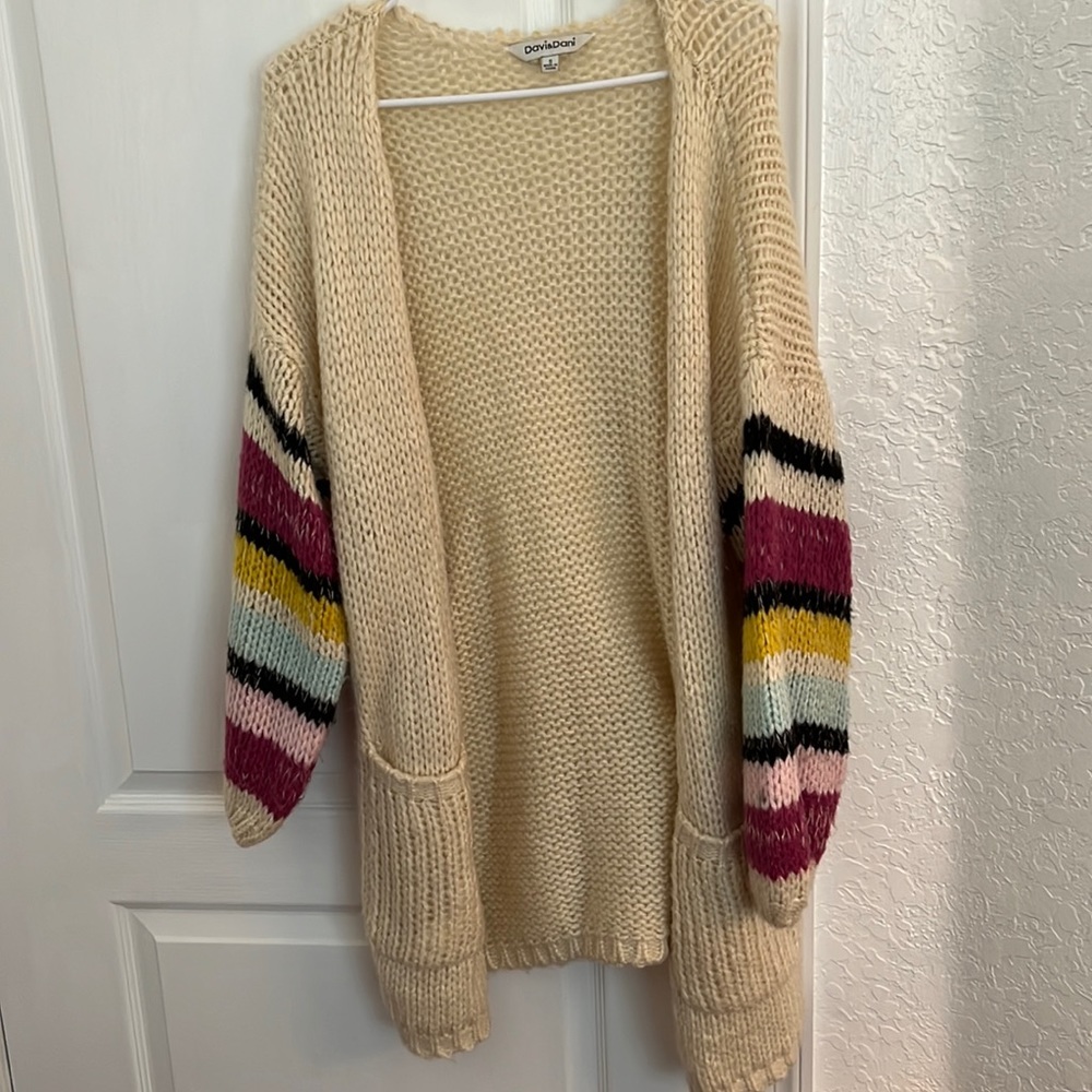 Oversized Colorblock Knit Cardigan - Gem